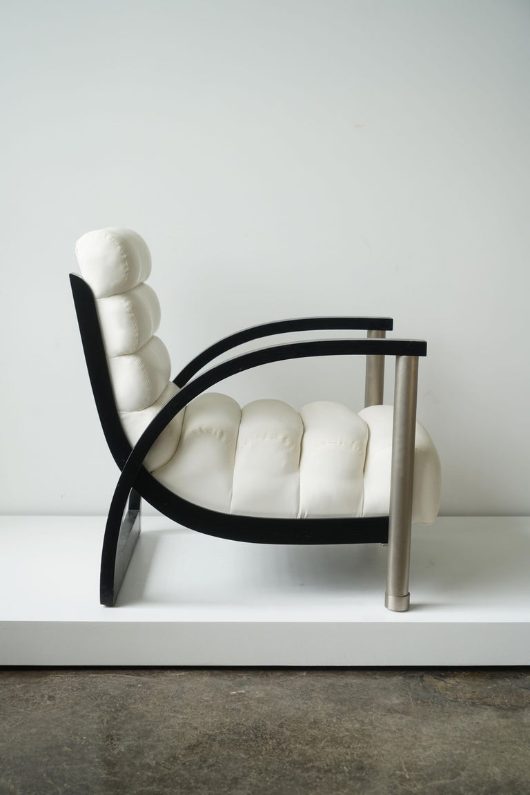 Post Modern Jay Spectre Eclipse Lounge Chair in White Leather for ...