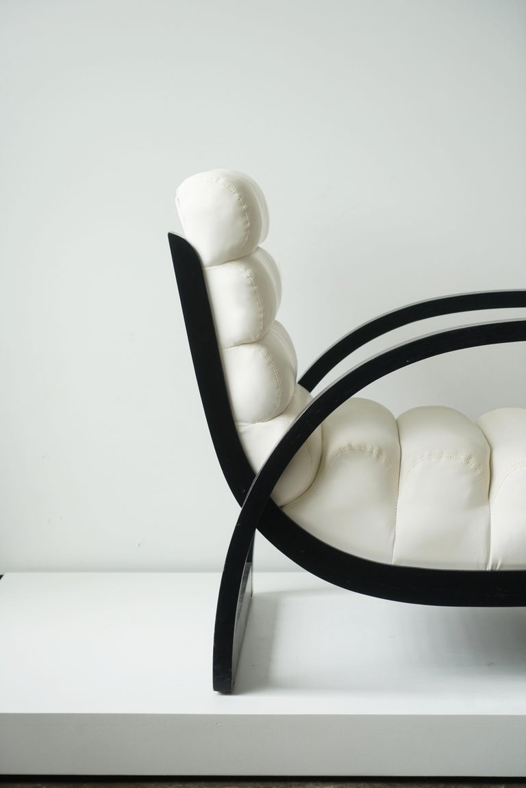 Post Modern Jay Spectre Eclipse Lounge Chair in White Leather for ...