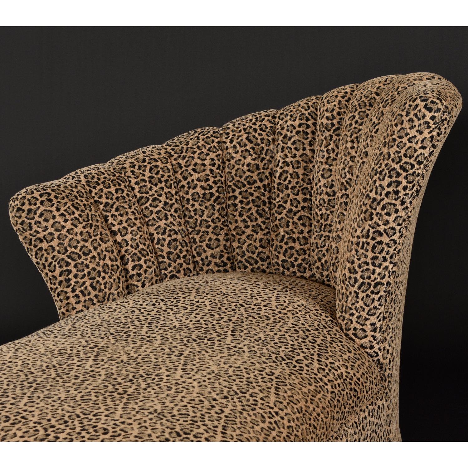 Art Deco Style Fan Back Leopard Print Chaise Lounge For Sale at 1stDibs ...