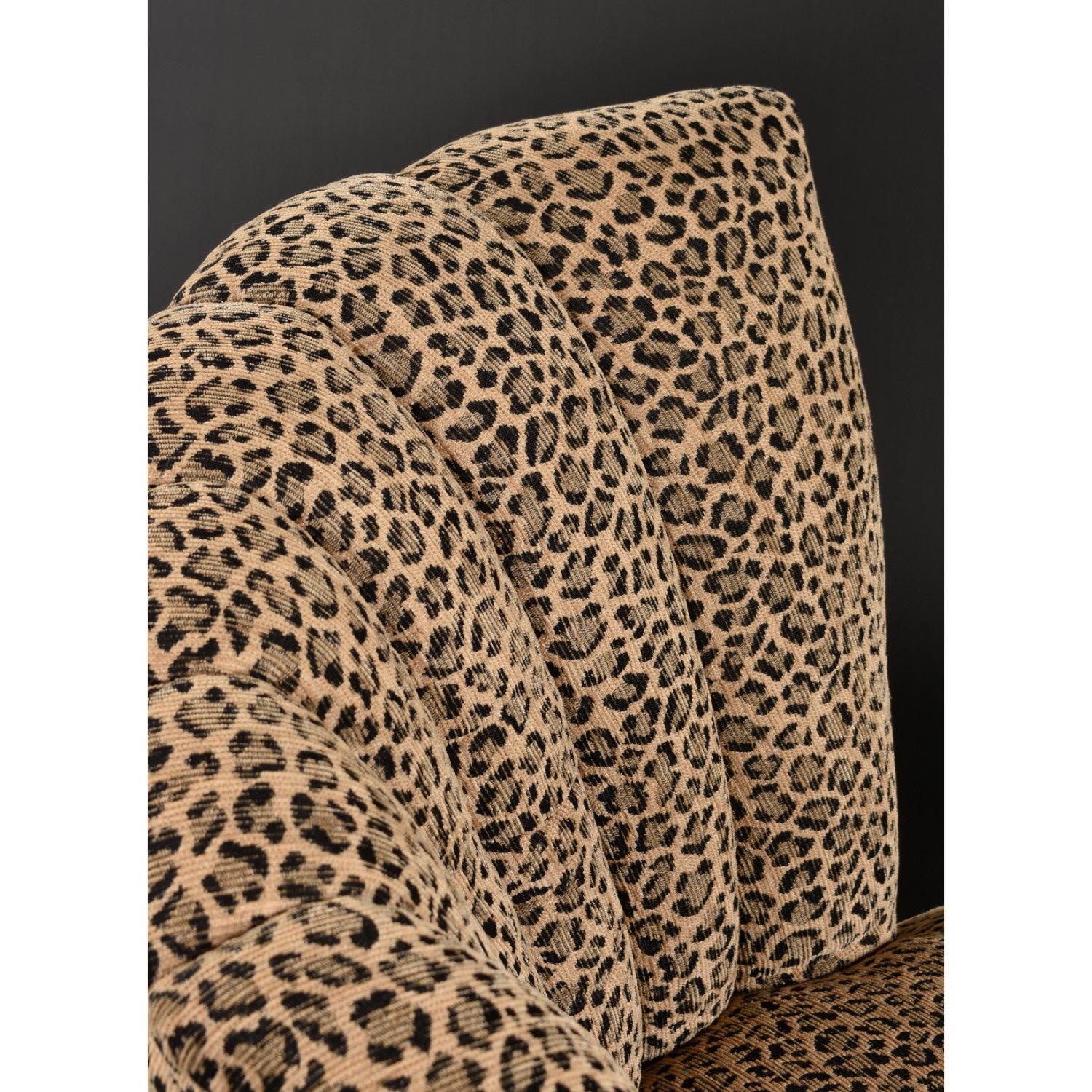 Art Deco Style Fan Back Leopard Print Chaise Lounge For Sale at 1stDibs ...