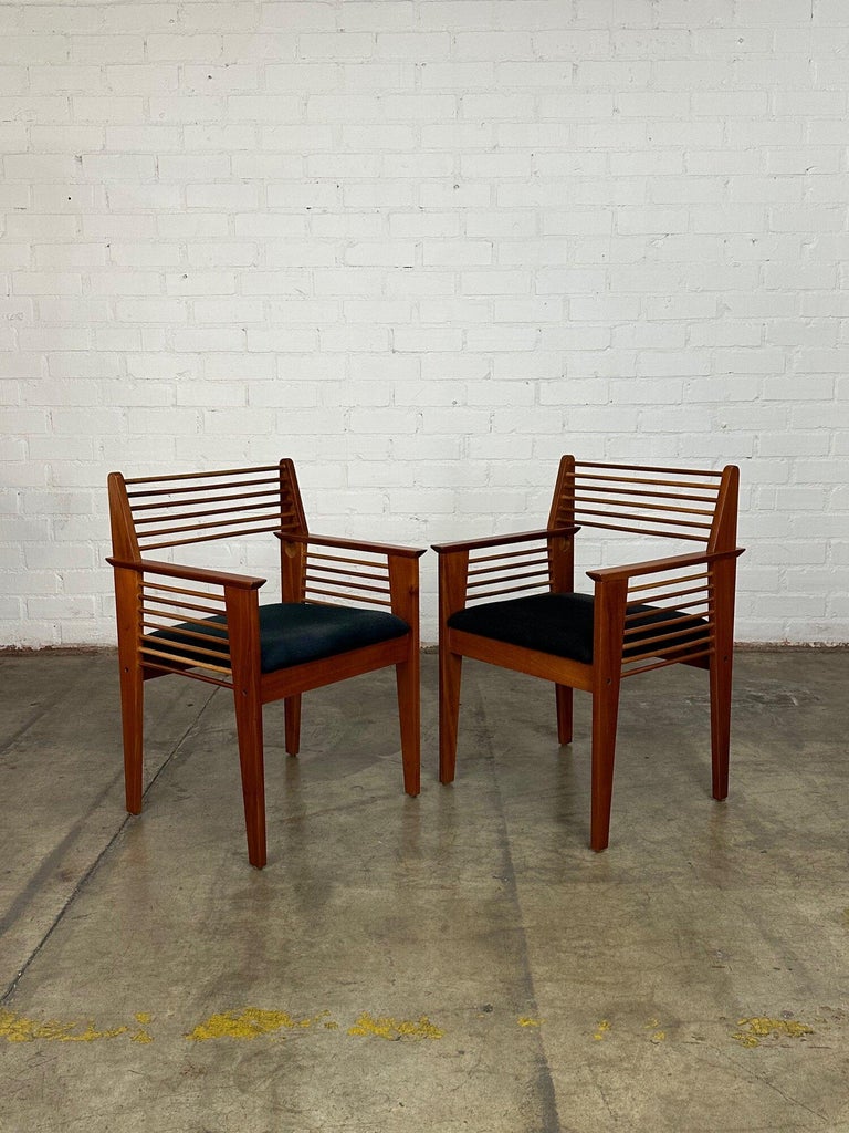 Post Modern Mahogany Side Chairs - Pair For Sale at 1stDibs