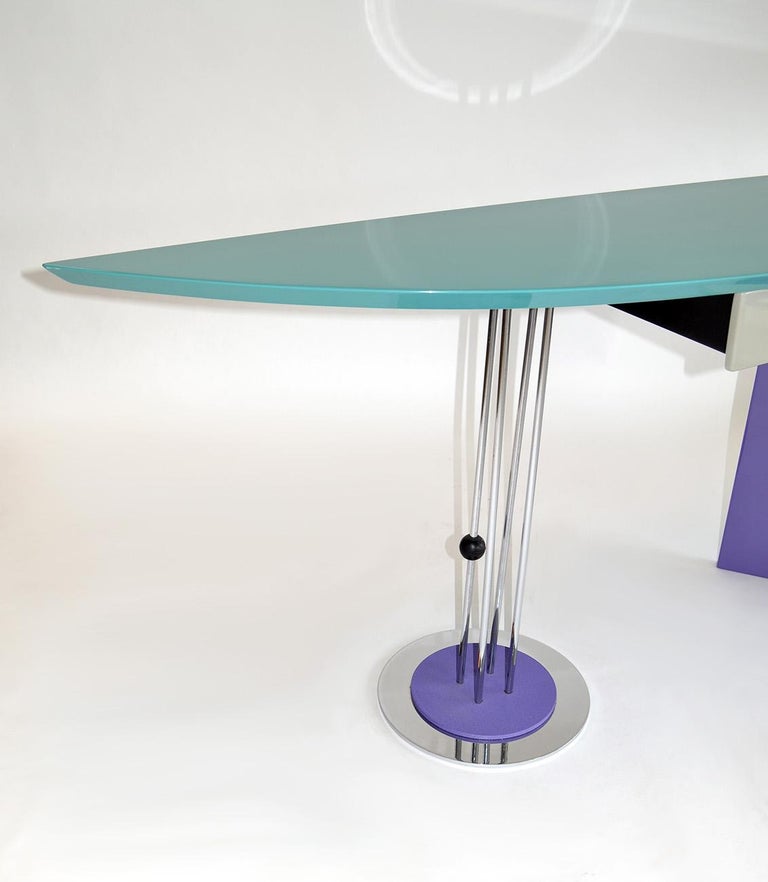 Post Modern Memphis Deco Style Writing Desk by Saporiti Maurizio ...