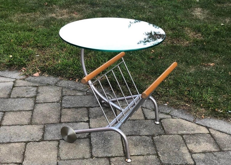 Postmodern Memphis Style Peter Maly Side Table Magazine Holder Ligne ...