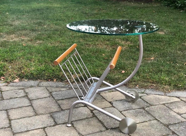 Postmodern Memphis Style Peter Maly Side Table Magazine Holder Ligne ...