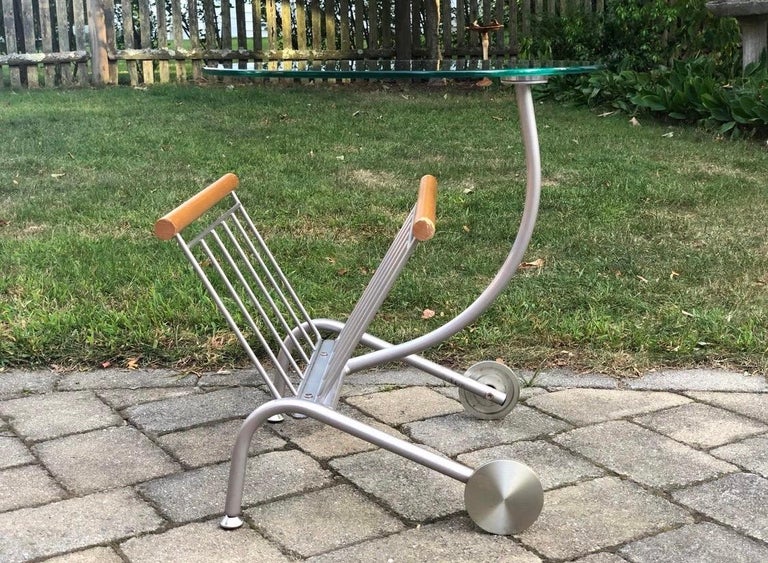 Postmodern Memphis Style Peter Maly Side Table Magazine Holder Ligne ...