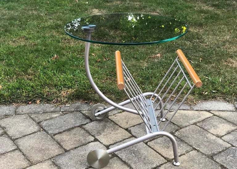 Postmodern Memphis Style Peter Maly Side Table Magazine Holder Ligne ...