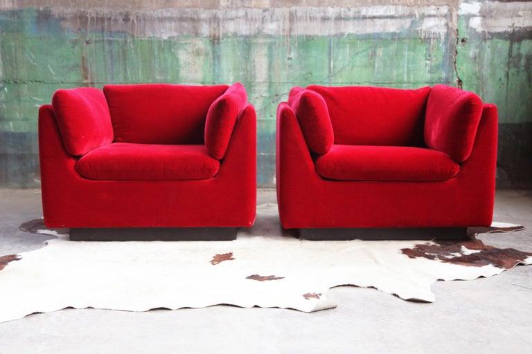 Post Modern Mid-Century Modern Red Lounge Chair by Metropolitan of San ...