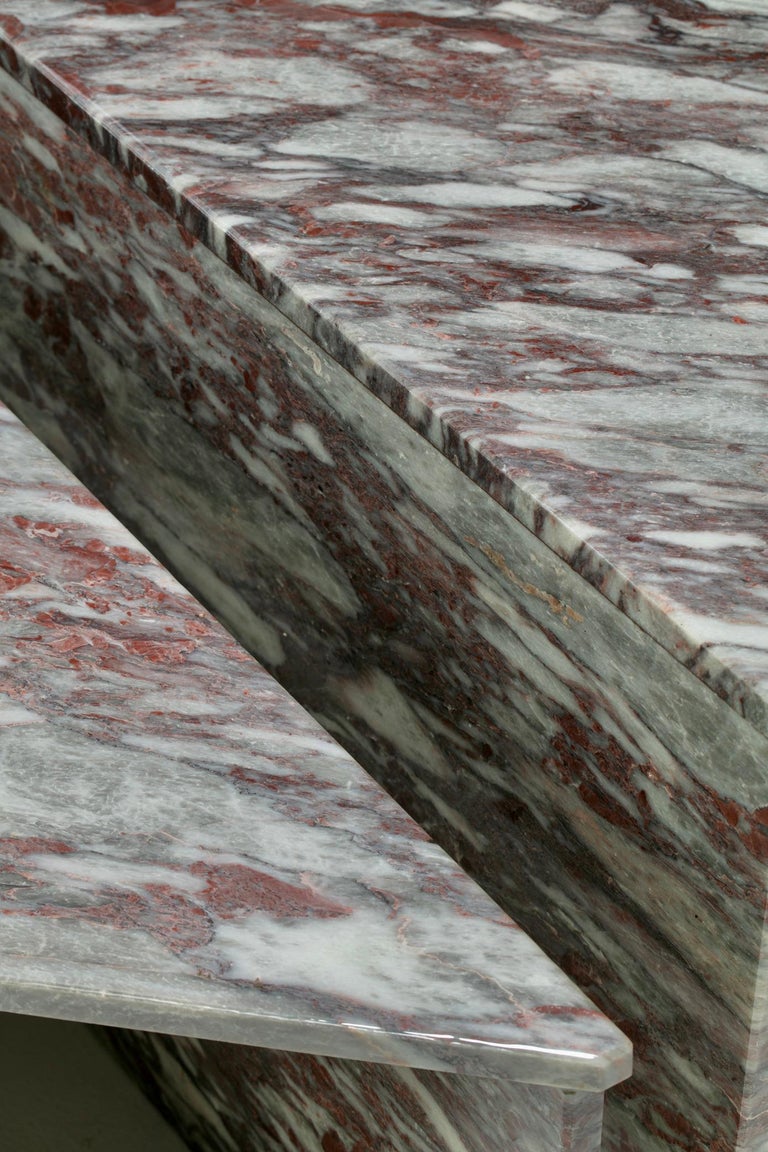 Post Modern Norwegian Fauske Marble Two Piece Sculptural Coffee Table ...