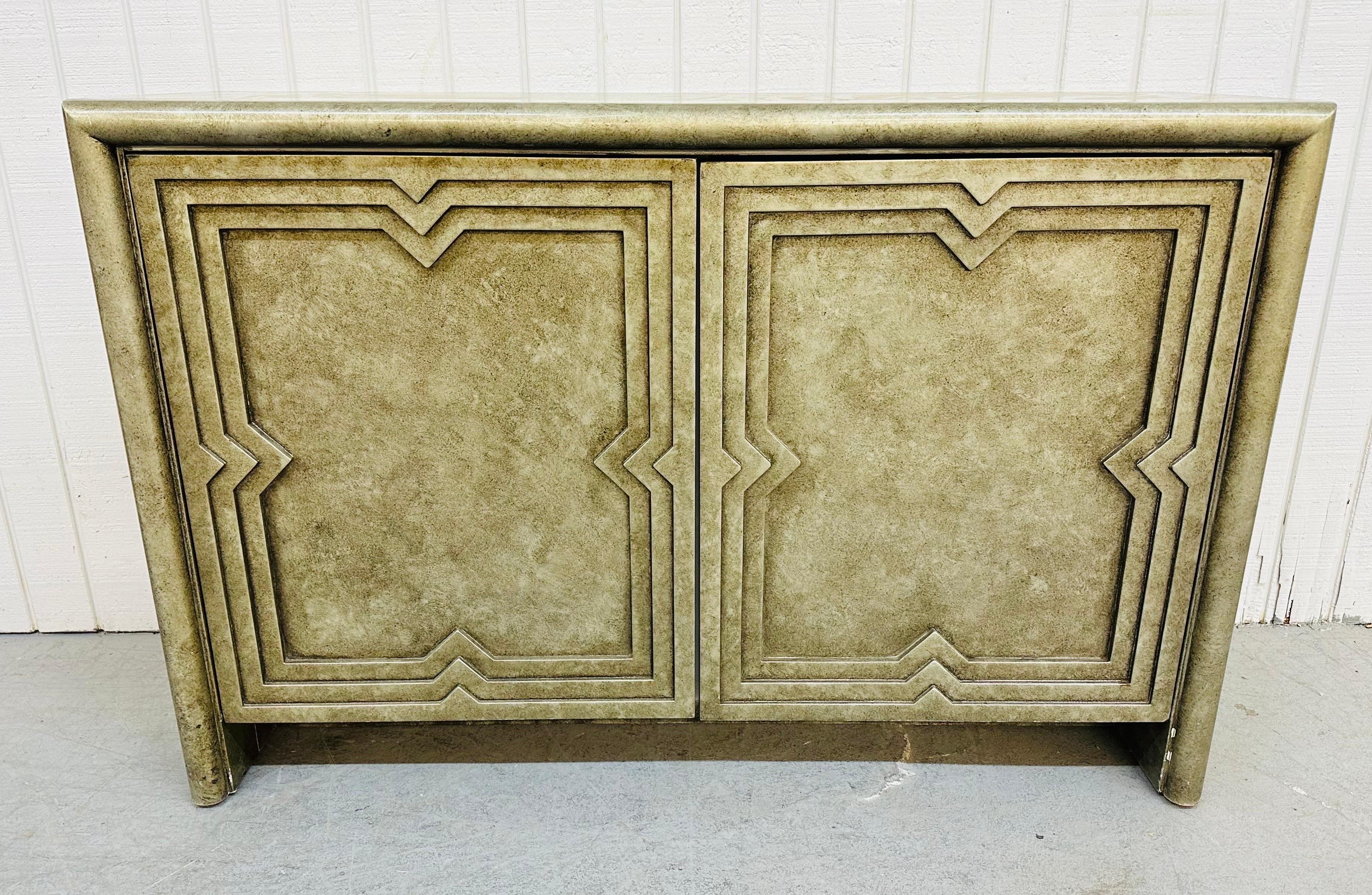 Post-Modern Olive Green Two-Door Cabinet For Sale at 1stDibs