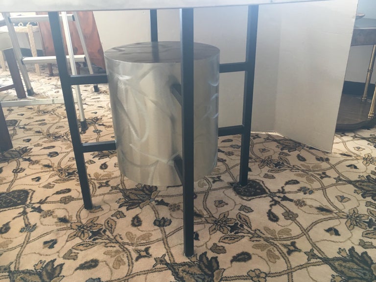 Post Modern Original Artist Signed Colorful Round Dining Foyer Table ...