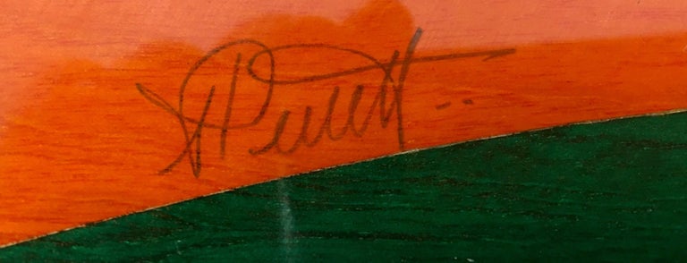 Post Modern Original Artist Signed Colorful Round Dining Foyer Table ...