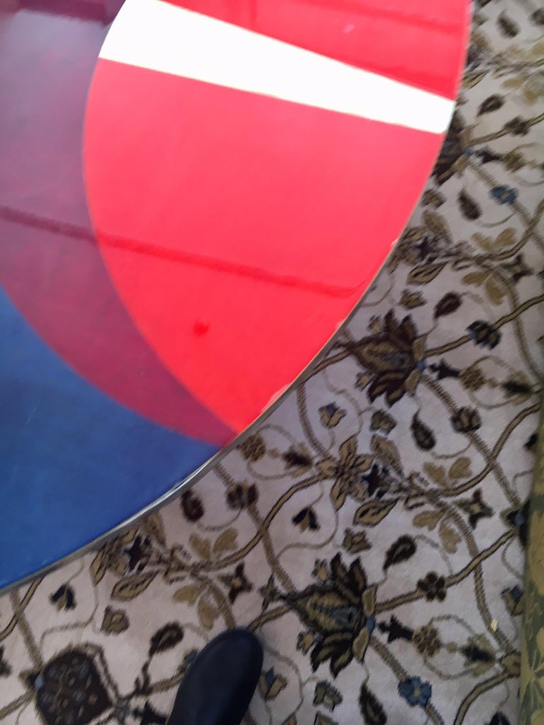 Post Modern Original Artist Signed Colorful Round Dining Foyer Table ...