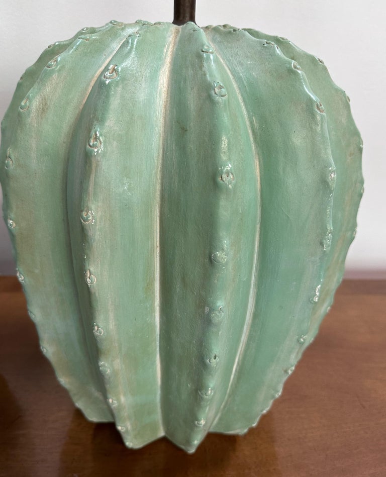 Post Modern Pair of Bon Art Cactus Plaster Table Lamps Southwestern ...
