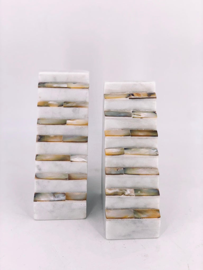 Postmodern Pair Of Solid Marble And Stone Bookends For Sale At 1stdibs