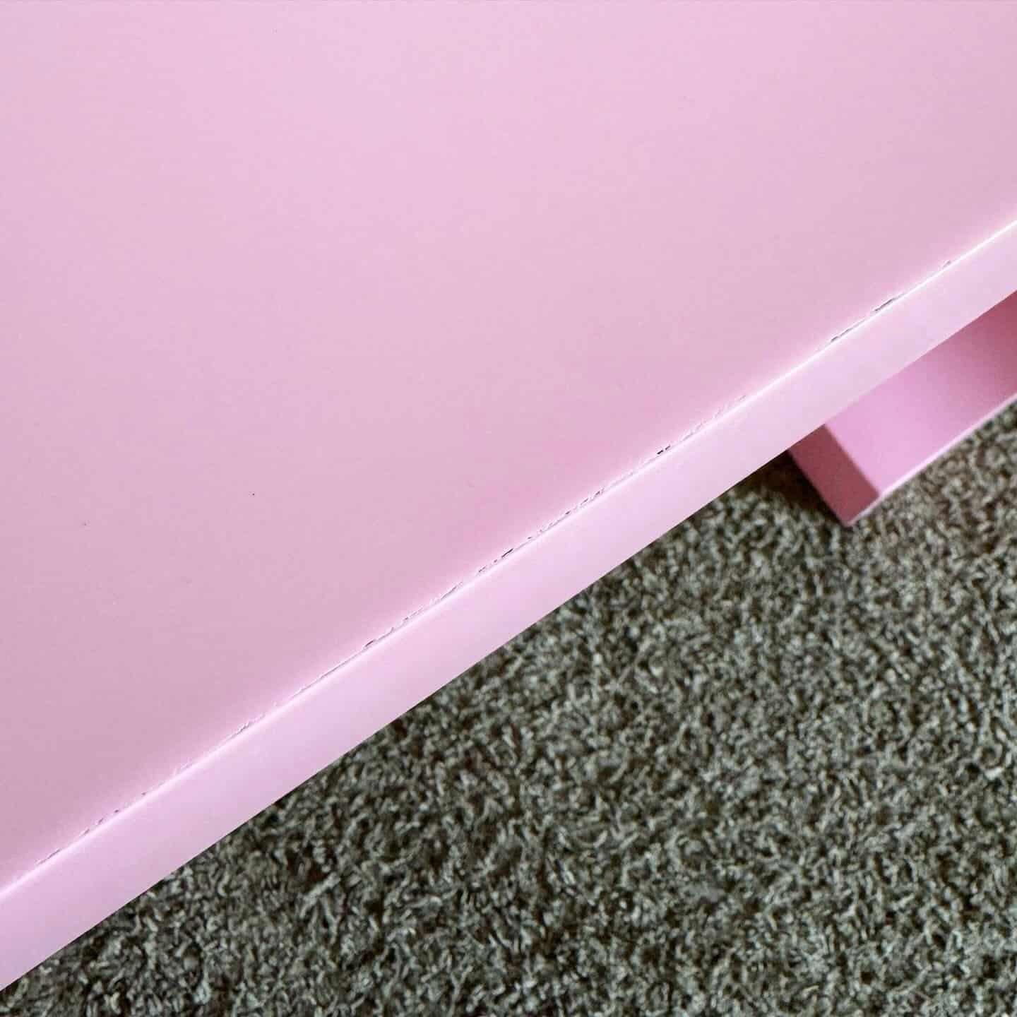 Post Modern Pink Scroll Console Table Karl Springer Style For Sale At 1stdibs