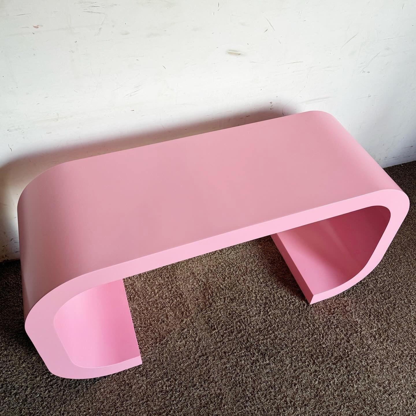 Post Modern Pink Scroll Console Table, Karl Springer Style For Sale at ...