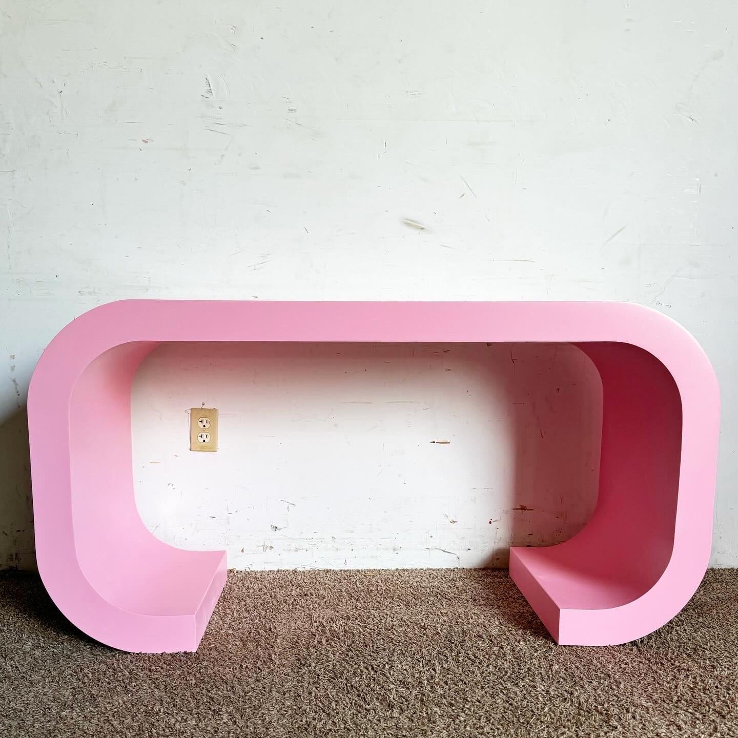 Post Modern Pink Scroll Console Table, Karl Springer Style For Sale at ...