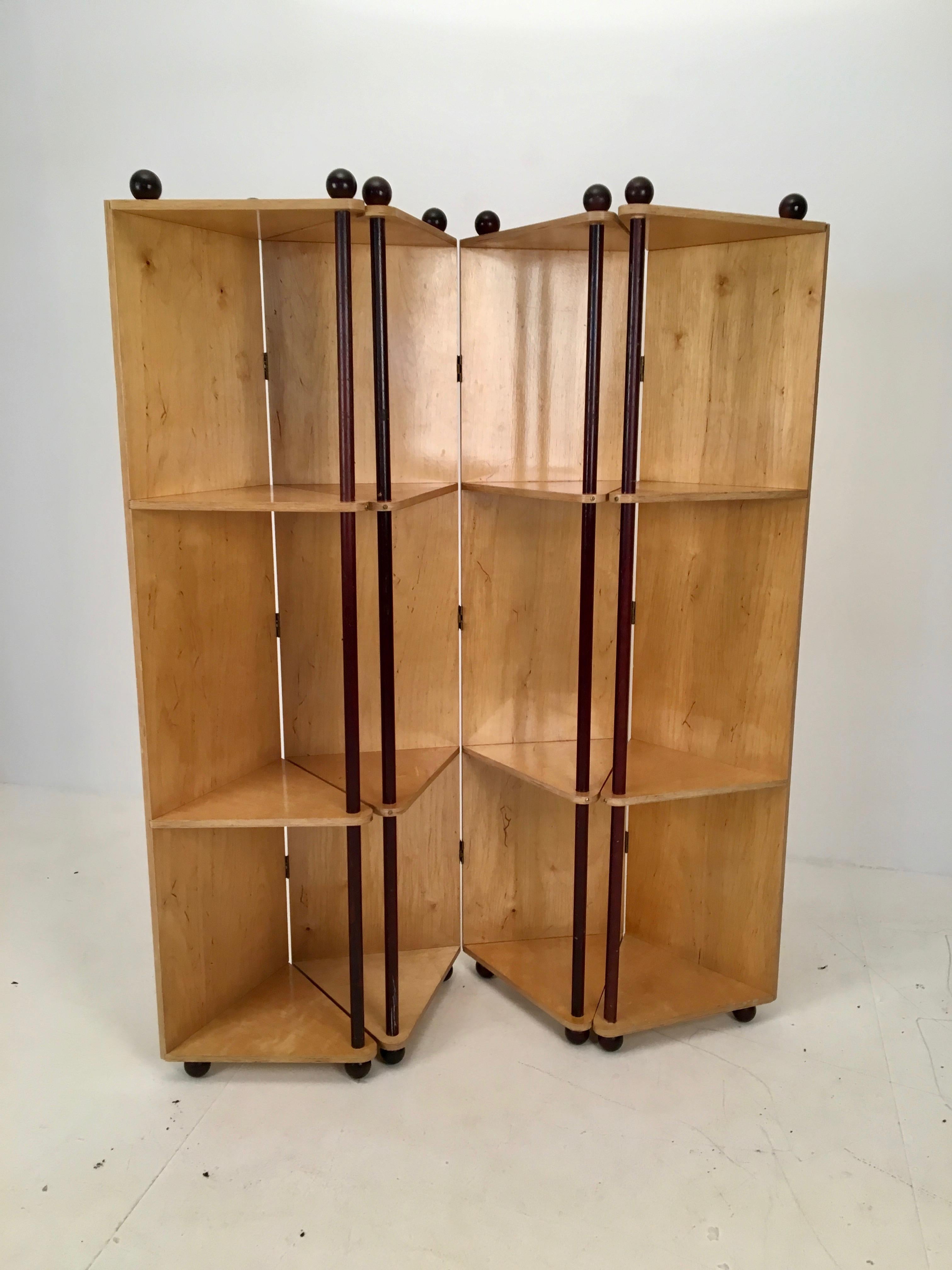 Postmodern, Plywood, Prototype Metamorphic Shelving / Room Divider ...
