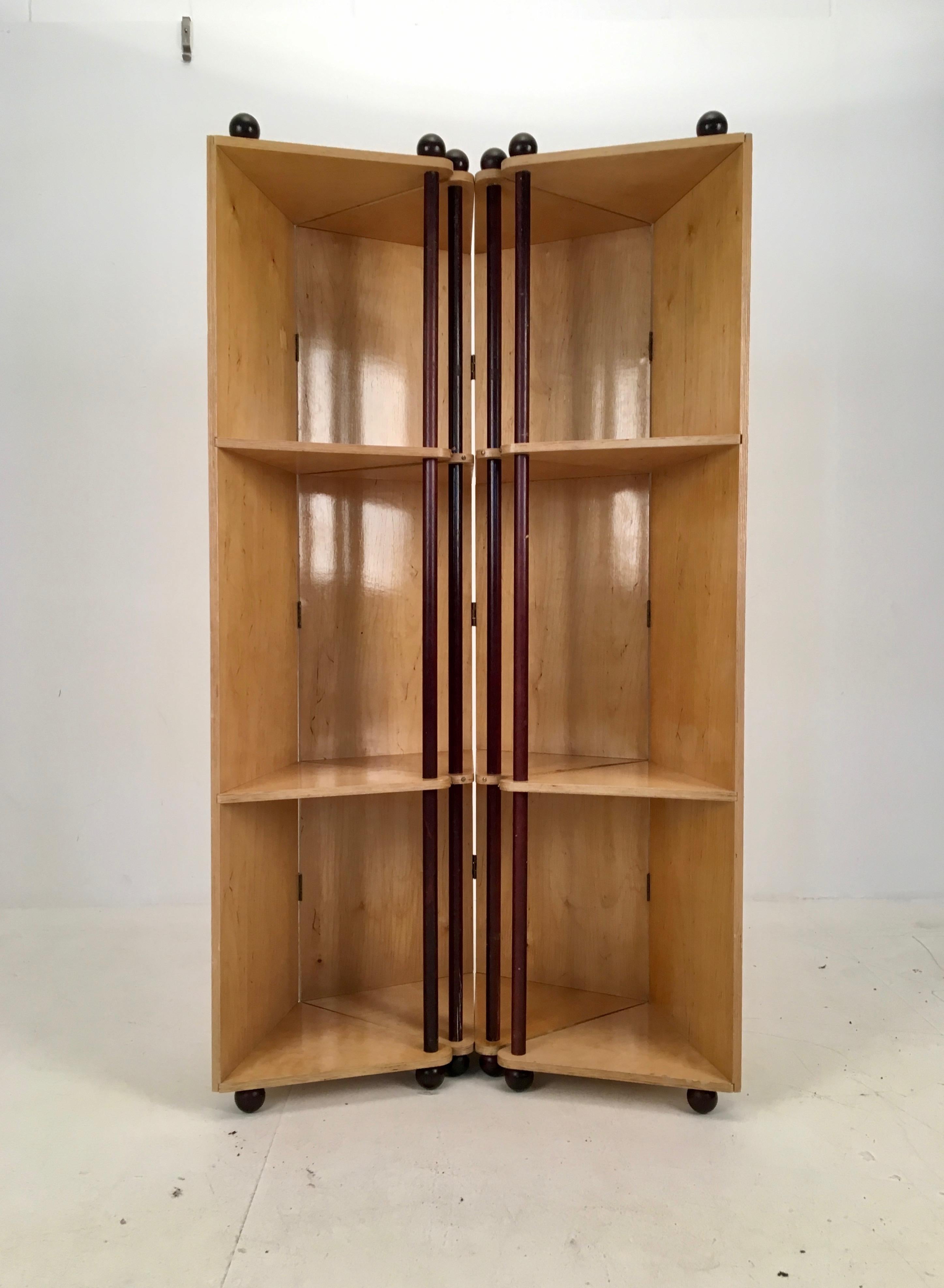 Postmodern, Plywood, Prototype Metamorphic Shelving / Room Divider ...