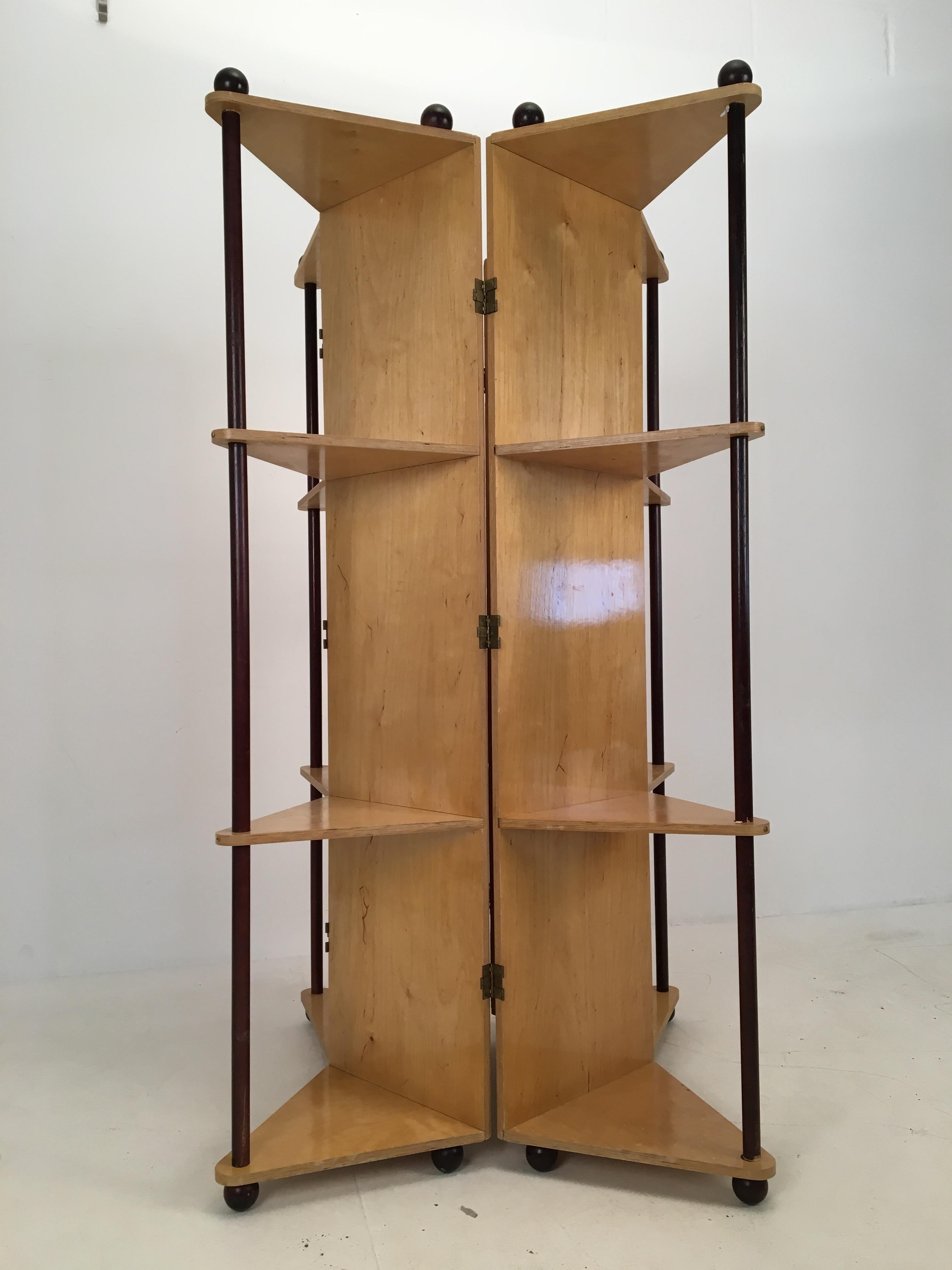 Postmodern, Plywood, Prototype Metamorphic Shelving / Room Divider ...