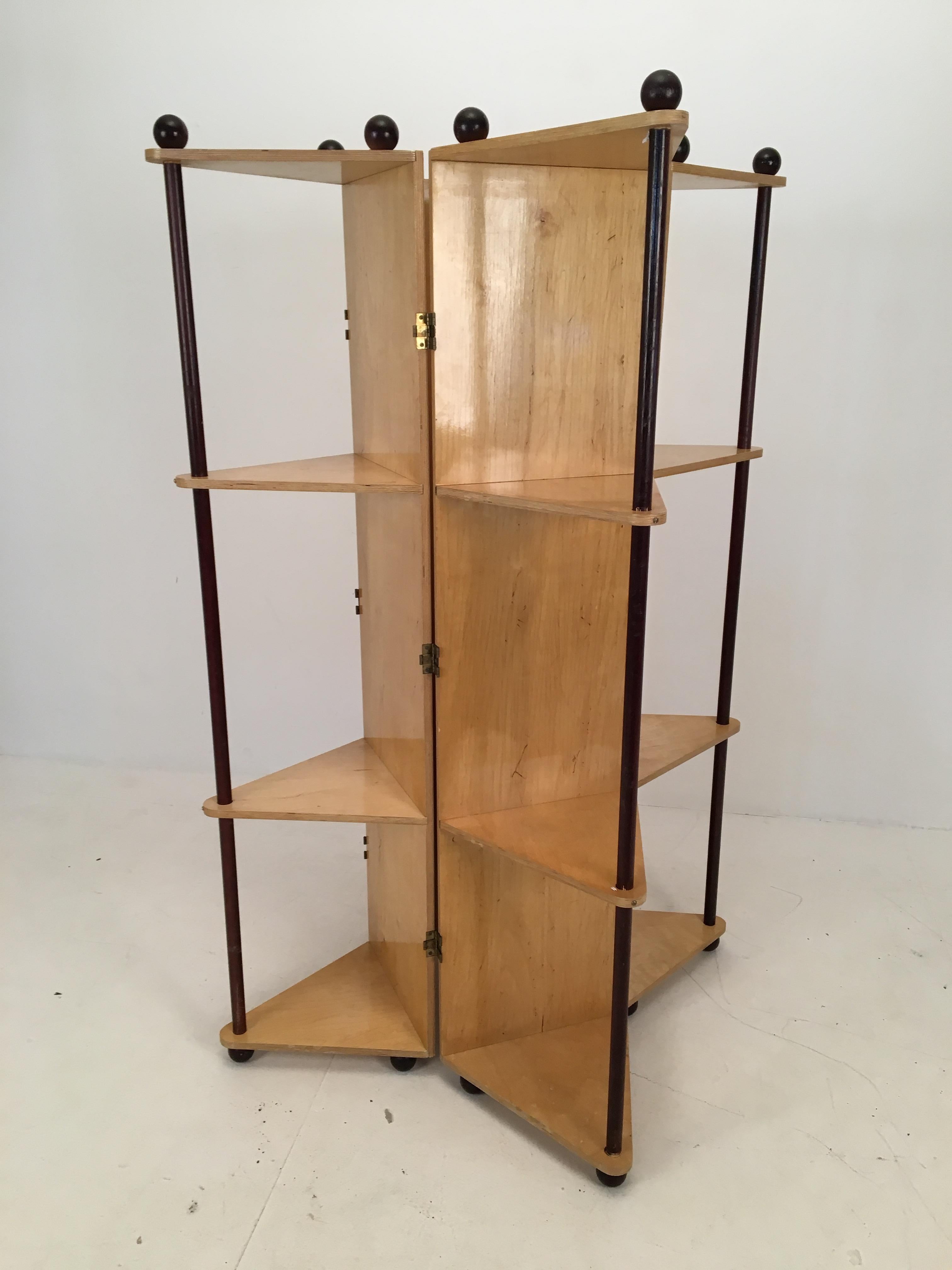 Postmodern, Plywood, Prototype Metamorphic Shelving / Room Divider ...