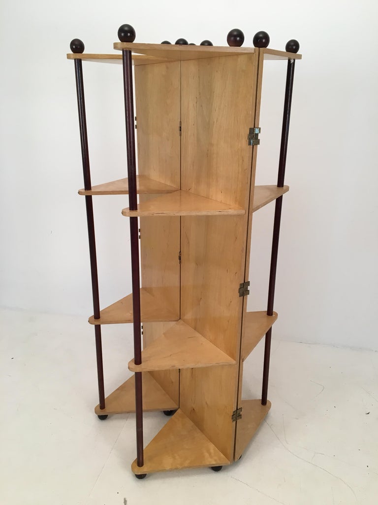 Postmodern, Plywood, Prototype Metamorphic Shelving / Room Divider ...