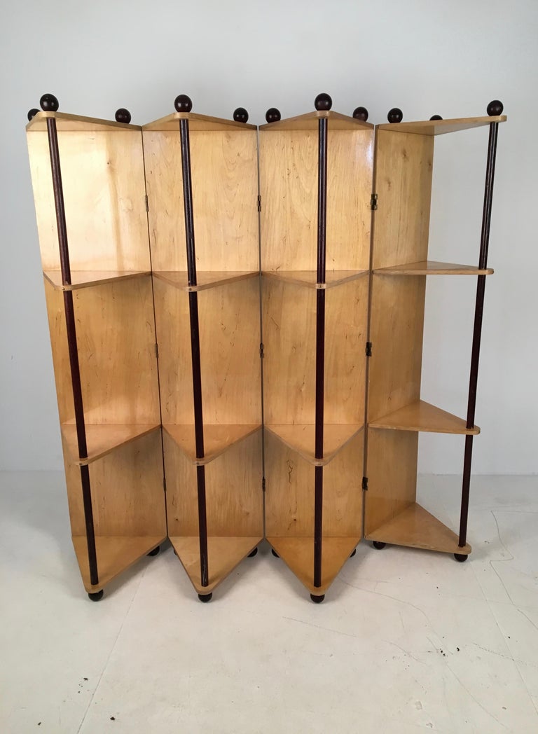 Postmodern, Plywood, Prototype Metamorphic Shelving / Room Divider ...