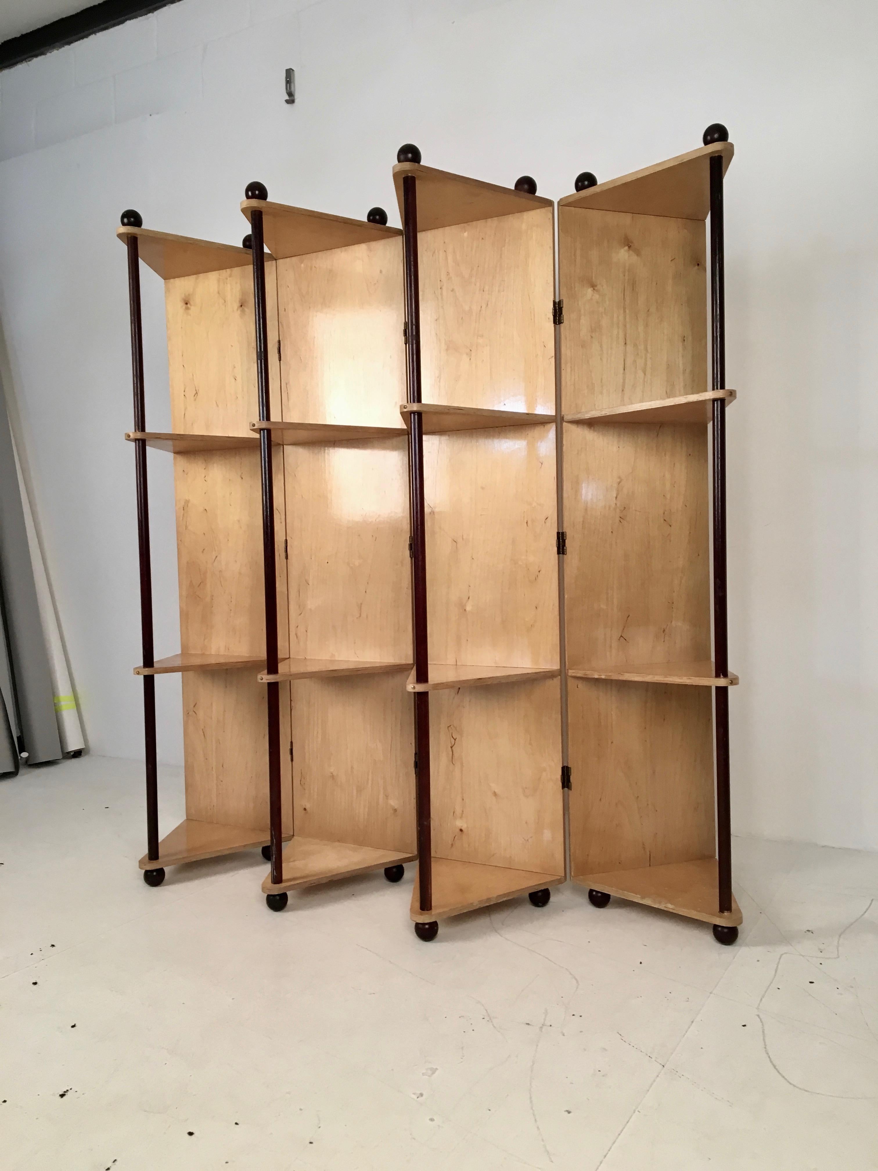 Postmodern, Plywood, Prototype Metamorphic Shelving / Room Divider ...