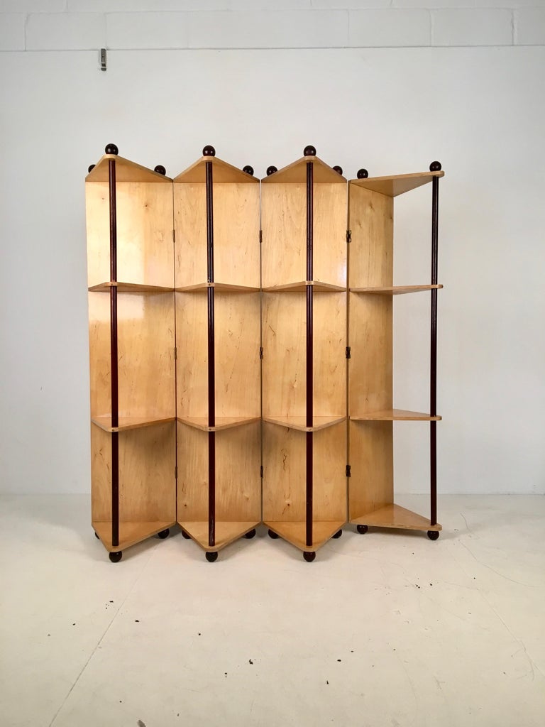 Postmodern, Plywood, Prototype Metamorphic Shelving / Room Divider ...