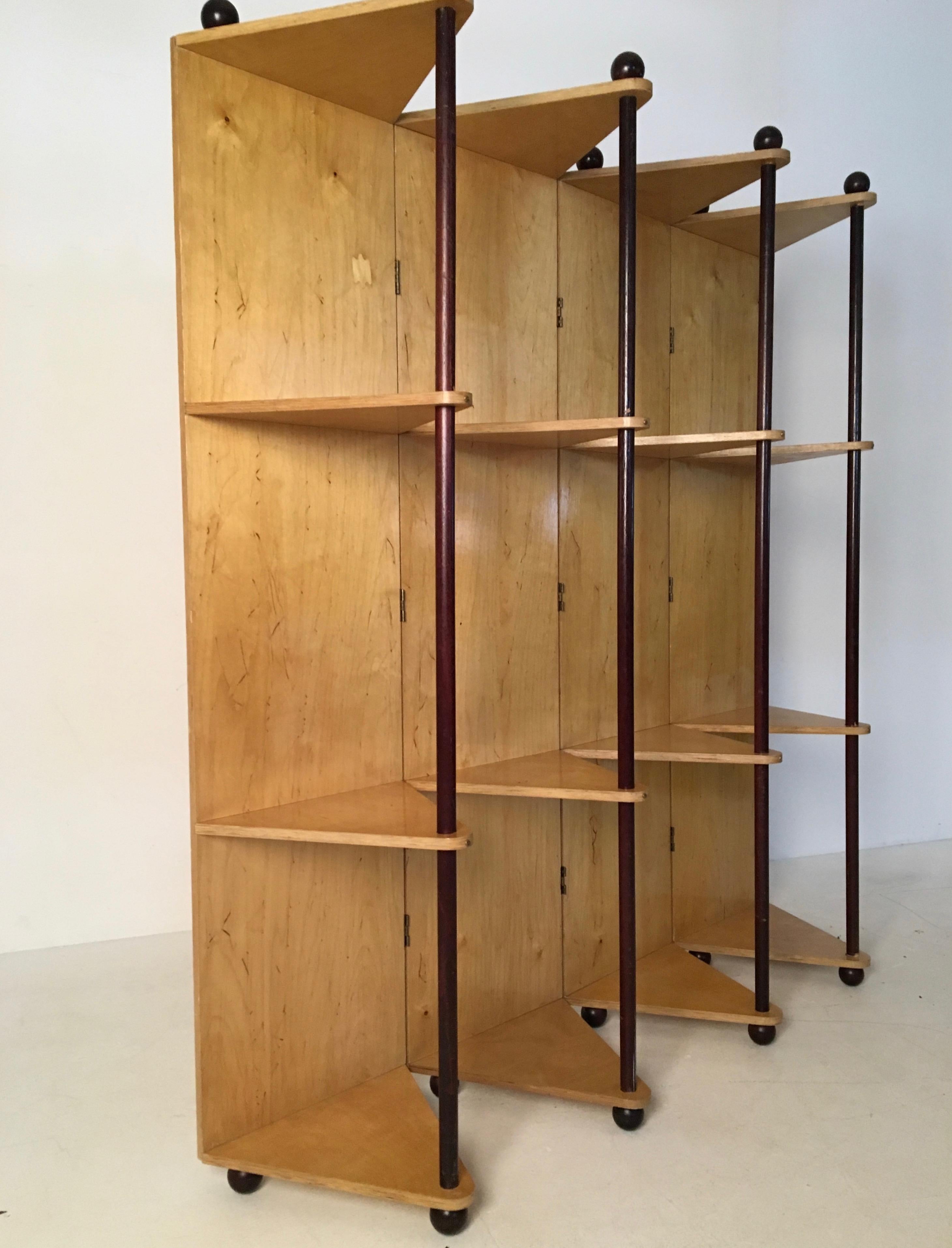 Postmodern, Plywood, Prototype Metamorphic Shelving / Room Divider ...