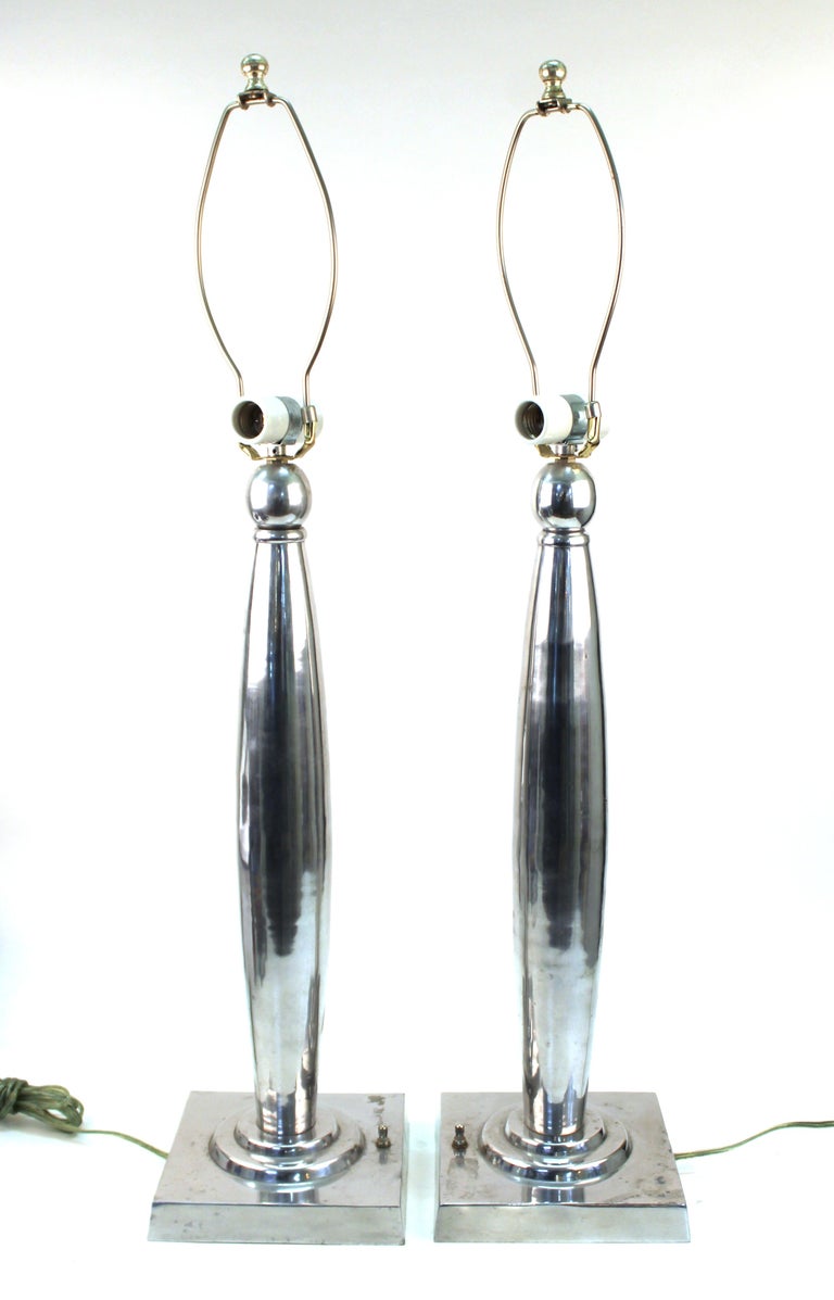 Postmodern Polished Aluminum Table Lamps For Sale at 1stDibs