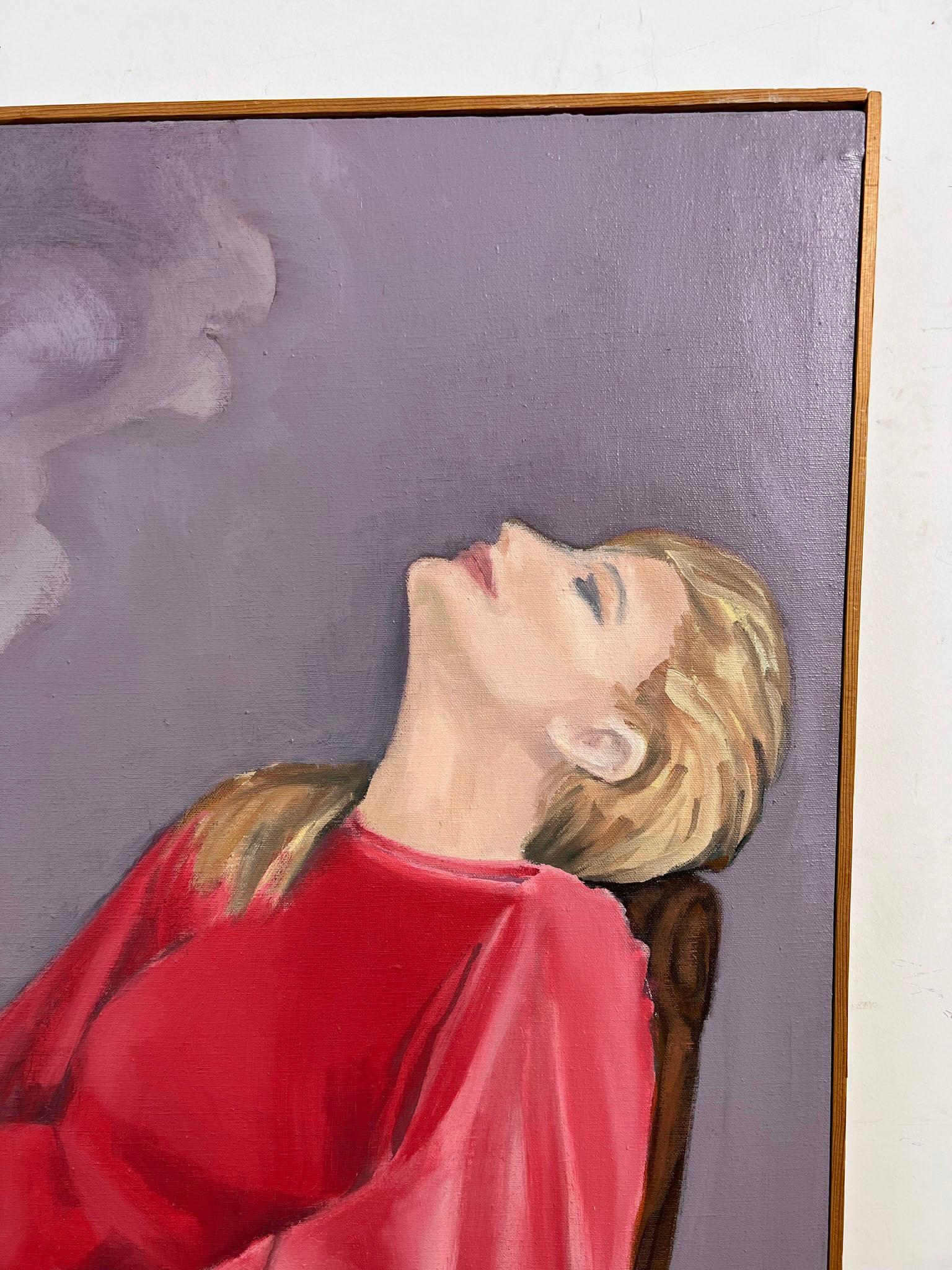 Post-Modern Portrait of a Reclining Woman by Nancy Egol, Circa 1980s at ...