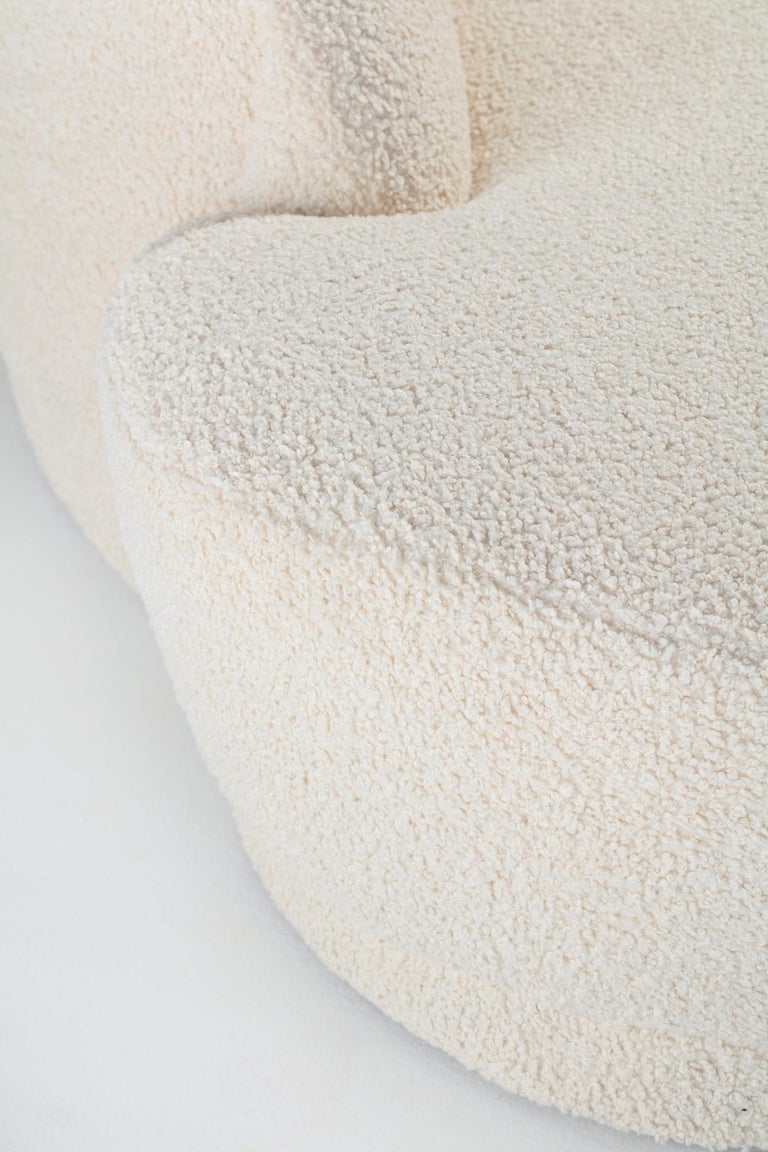 Post Modern Sculptural Cloud Sofa Newly Upholstered in Soft Ivory White ...