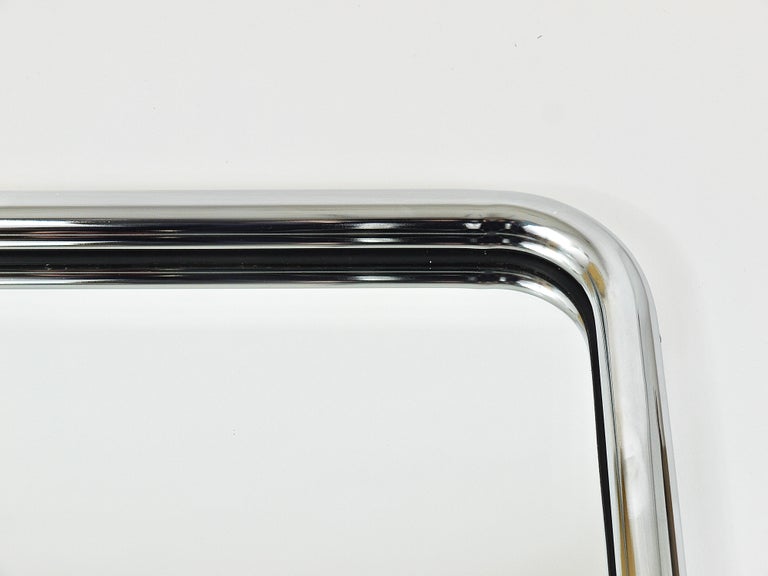 Post-Modern Square Chromed Tubular Steel Wall Mirror from the 1970s For ...