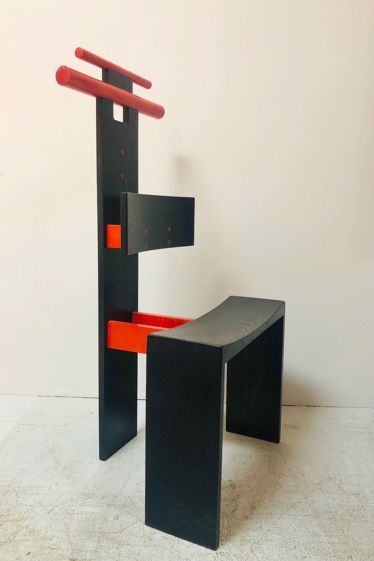 Post Modern Studio Chair Sculpture Valet in Ebonized Oak For Sale at ...