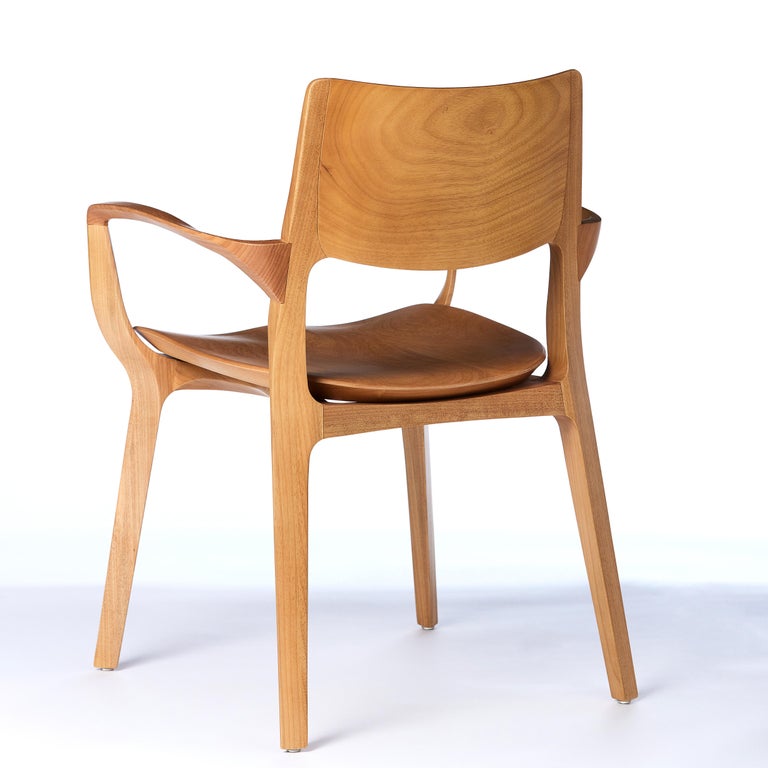 Post-Modern Style Aurora Chair in Solid Wood with Wooden Back and Wood ...
