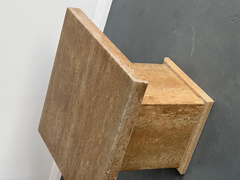 Post Modern Travertine Marble Coffee Table at 1stDibs