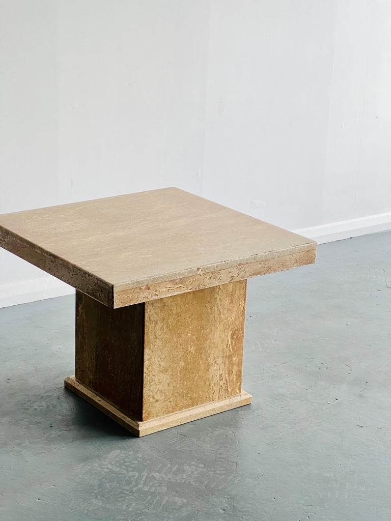 Post Modern Travertine Marble Coffee Table at 1stDibs