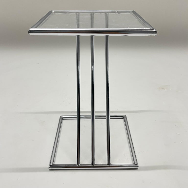 Post Modern Tubular Chrome and Lucite Zig Zag "Z" Drinks Table, USA ...