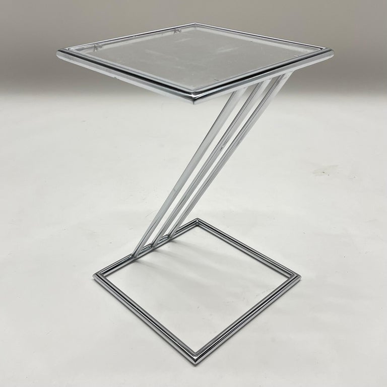 Post Modern Tubular Chrome and Lucite Zig Zag "Z" Drinks Table, USA ...