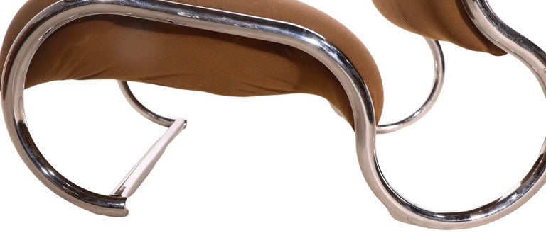 Post Modern Tubular Chrome Lounge Chair Chaise Lounge Ca. 1970's For ...