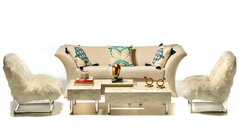 Post Modern Two Part Onyx Marble and Chrome Coffee Table For Sale at ...