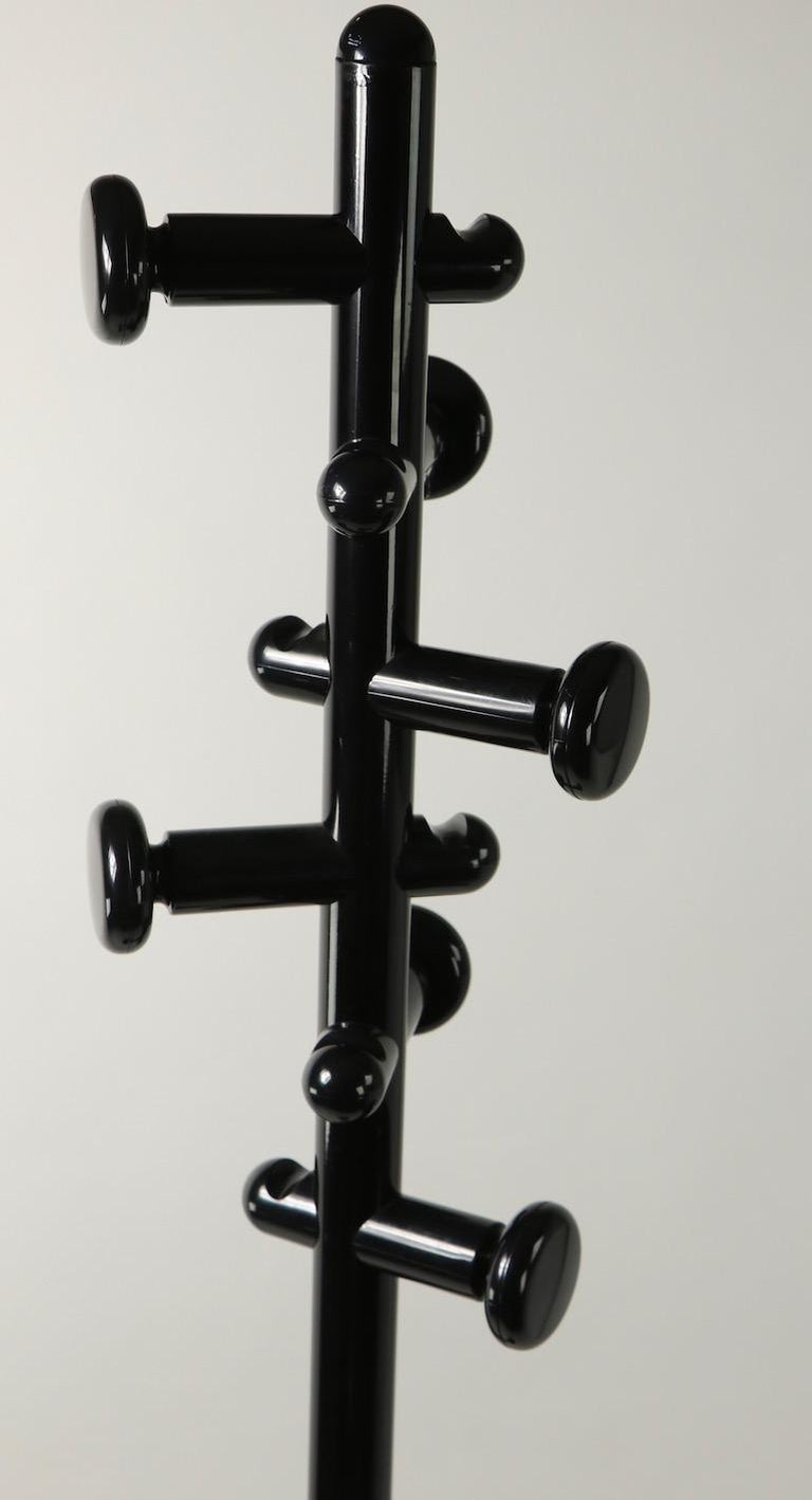 Post Modernist Italian Black Lacquered Coat Tree Stand at 1stDibs