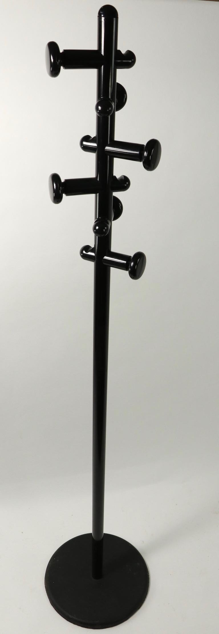 Post Modernist Italian Black Lacquered Coat Tree Stand at 1stDibs