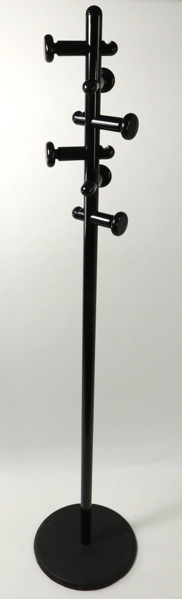 Post Modernist Italian Black Lacquered Coat Tree Stand at 1stDibs