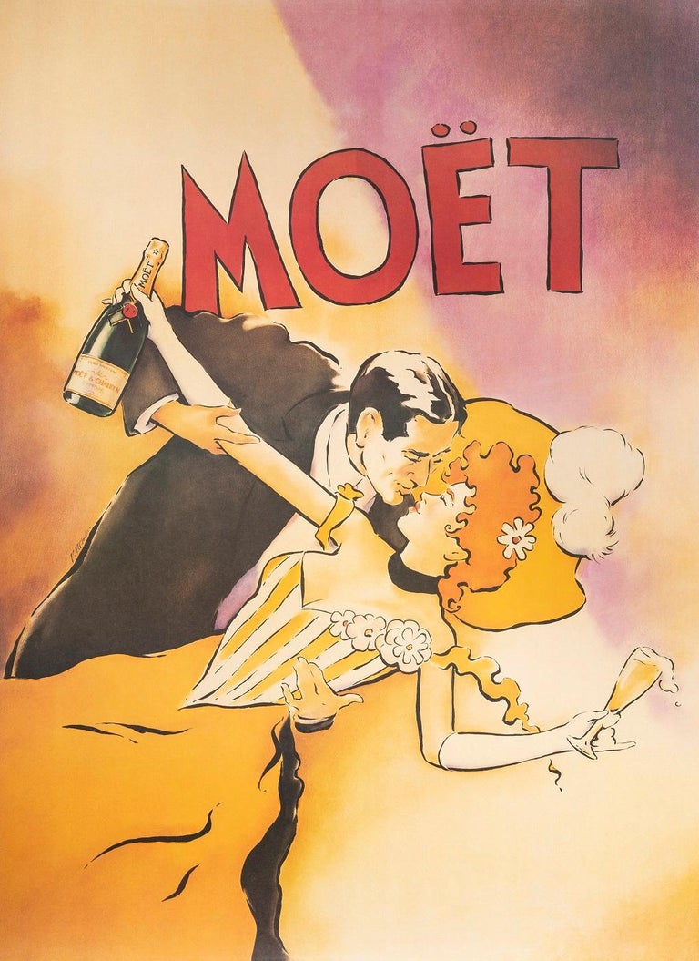 Poster by Vince Mcindoe "Couple Moët Champagne" For Sale at 1stDibs ...