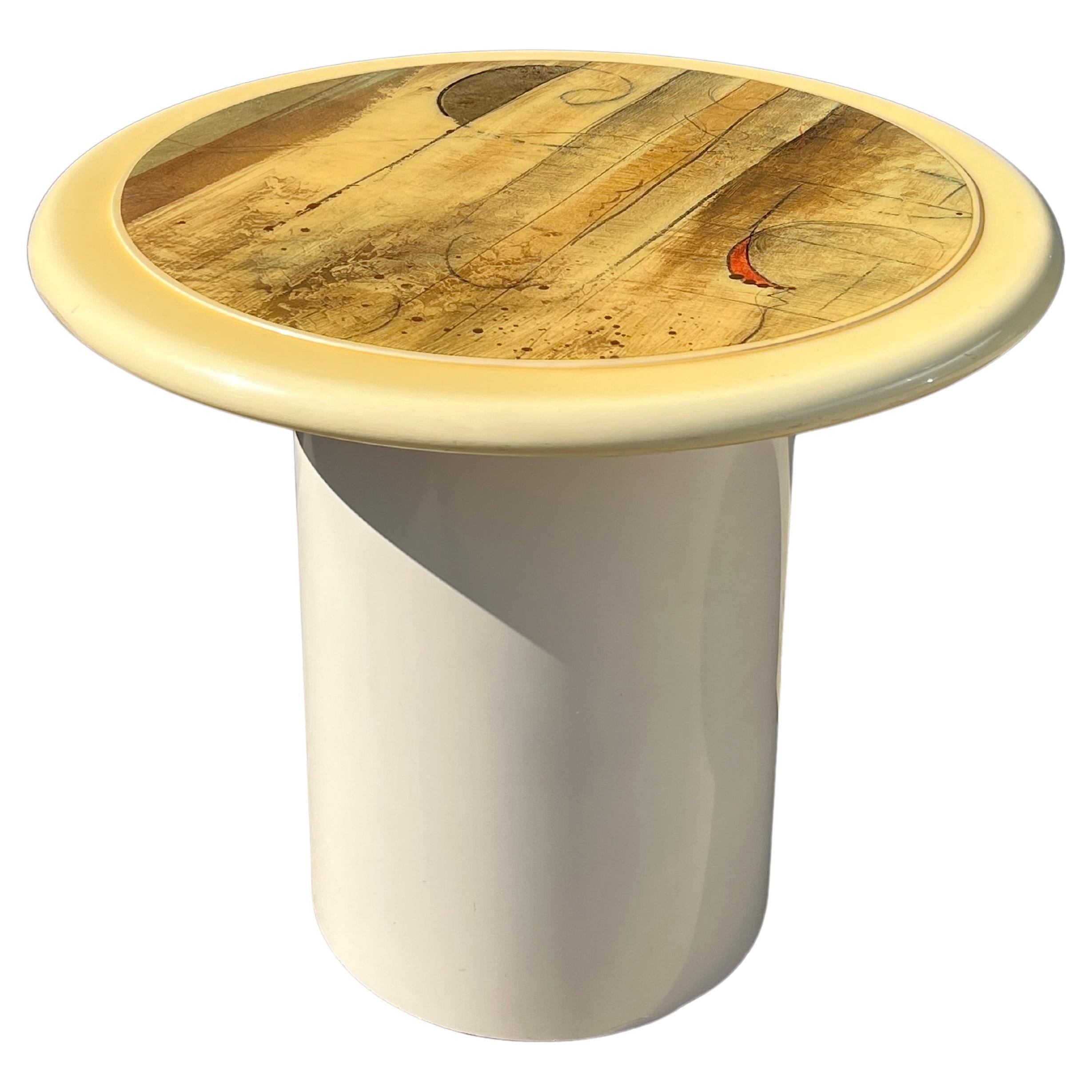 Postmodern Abstract Art Mushroom Side Table For Sale at 1stDibs