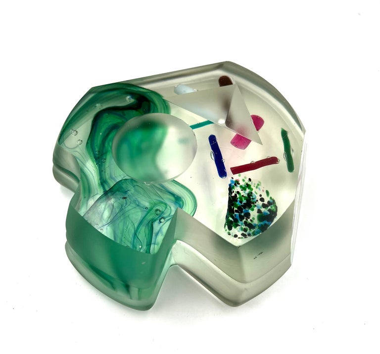 Postmodern Abstract Biomorphic Glass Sculpture For Sale at 1stDibs