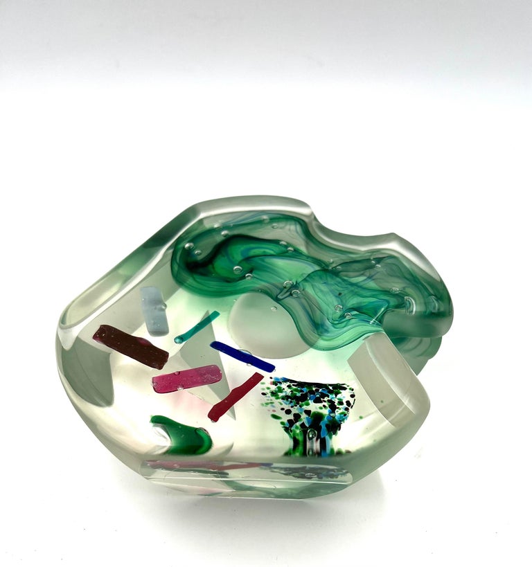 Postmodern Abstract Biomorphic Glass Sculpture For Sale at 1stDibs