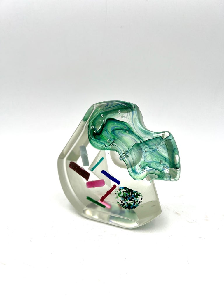 Postmodern Abstract Biomorphic Glass Sculpture For Sale at 1stDibs